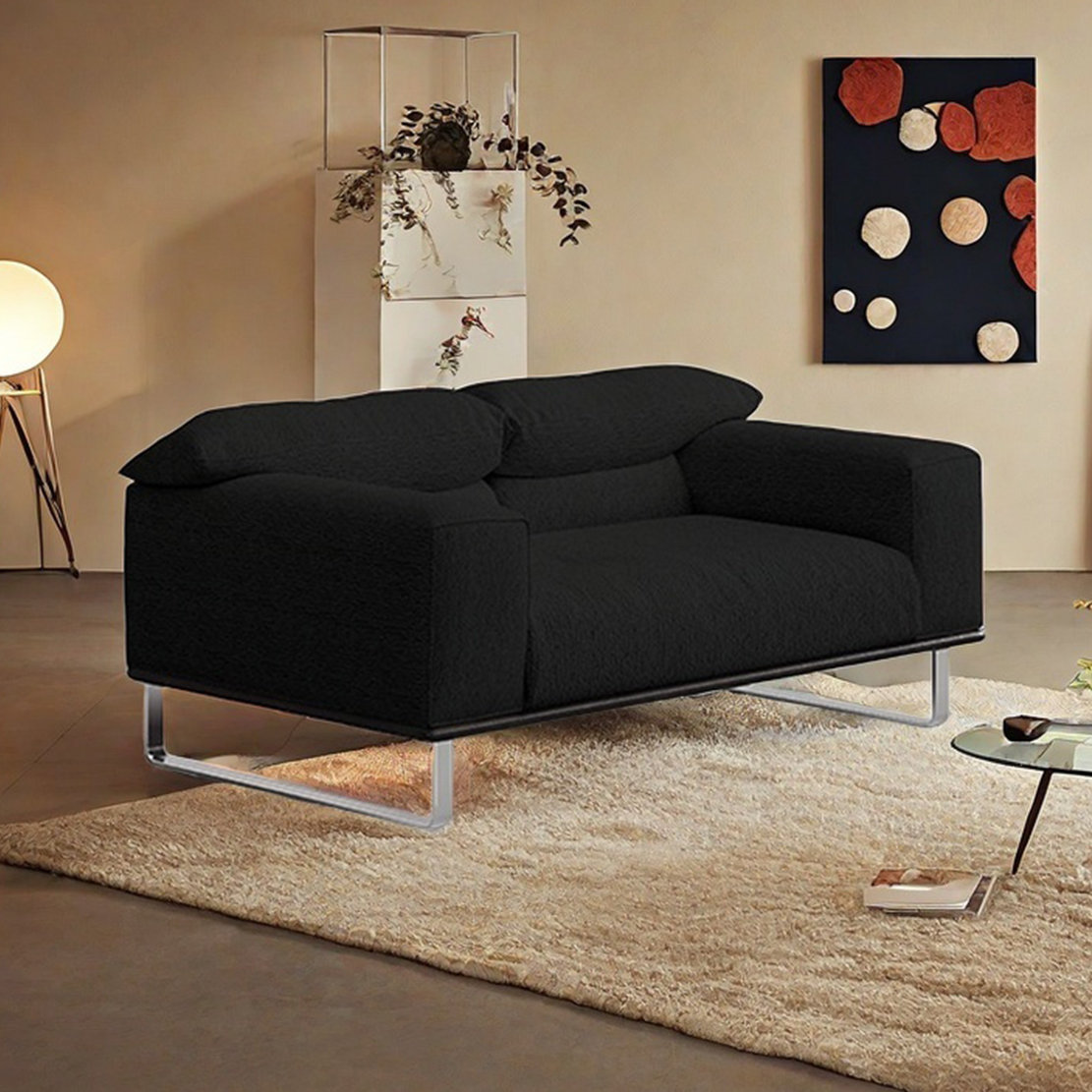 wangling hone Simple straight-line fabric sofa [Adjustable back] | Wayfair